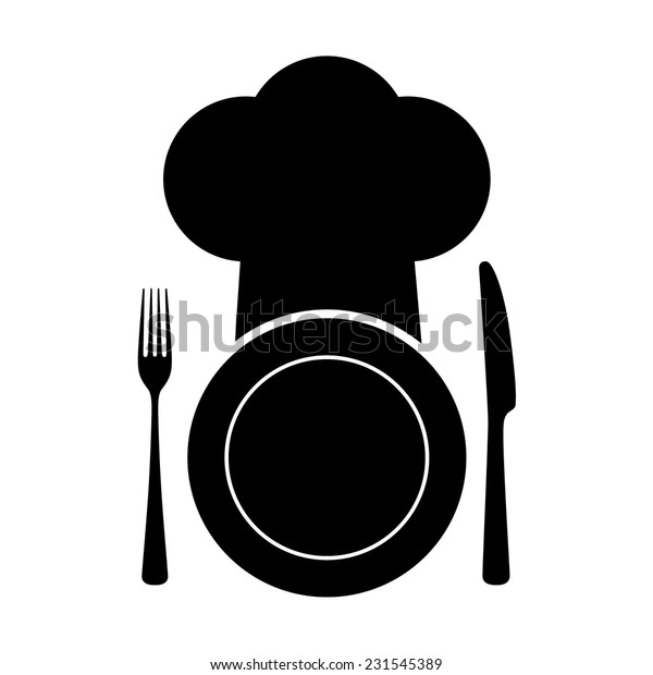 Chef Hat Plate Vector Illustration Stock Vector (Royalty Free ...