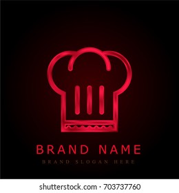 Chef Hat Red Chromium Metallic Logo Stock Vector (Royalty Free ...