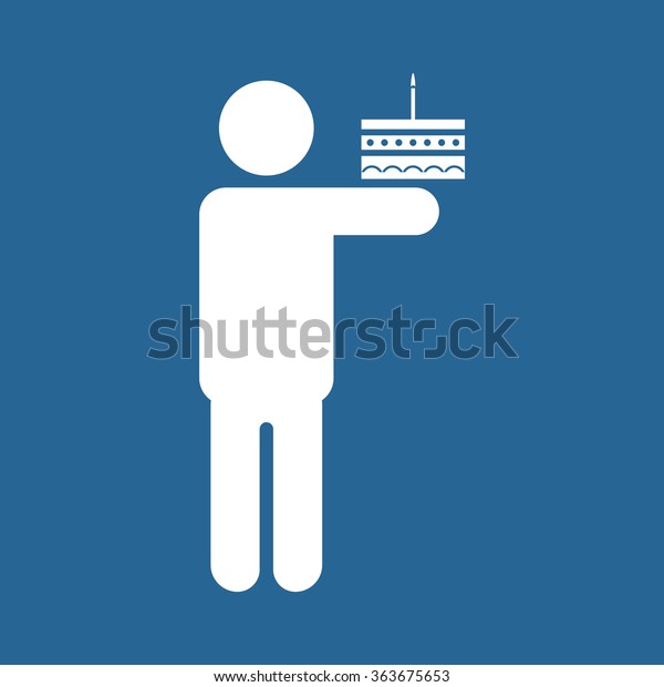 Chef Holding Cake Icon Vector Illustration Stock Vector (Royalty Free ...