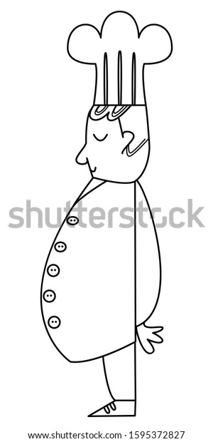 Chef Icon Hand Drawn Black White Stock Vector (Royalty Free) 1595372827 ...