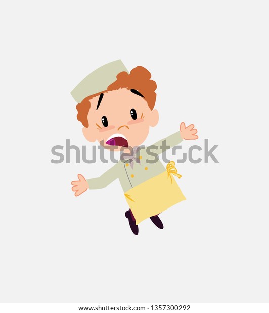 Chef Jumping Terrified Stock Vector (Royalty Free) 1357300292 ...