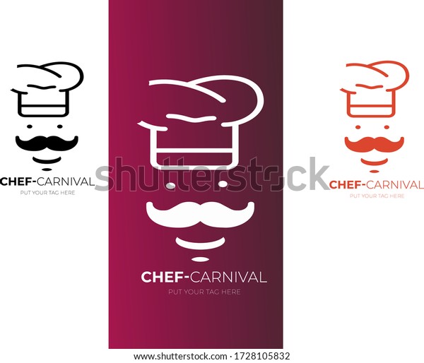 Chef Logo Chef Cap Mustache Symbol Stock Vector (Royalty Free ...