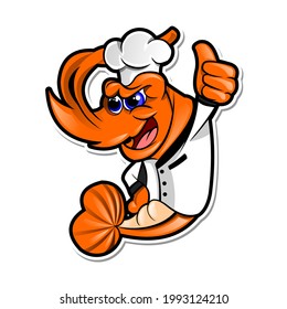 Chef Logo Shrimp Style Stock Vector (Royalty Free) 1993124210 ...