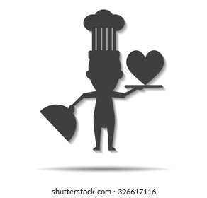 Chef Love Double Shadow Icon Vector Stock Vector (Royalty Free ...