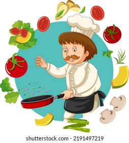 Chef Man Cartoon Character Illustration Stock Vector (Royalty Free ...