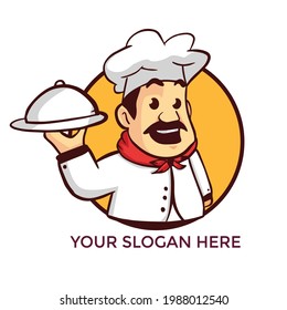 Chef Man Mascot Logo Design Stock Vector (Royalty Free) 1988012540 ...