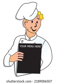Chef Menu Board Over White Background Stock Vector (Royalty Free ...