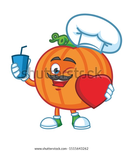 Chef Pumpkin Cartoon Mascot Character Vector Stock Vector (Royalty Free ...