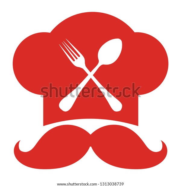 Chef Restaurant Logo Red Colour White Stock Vector (Royalty Free ...