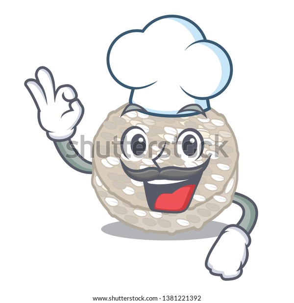 Chef Rice Cakes Cartoon Shape Stock Vector (Royalty Free) 1381221392 ...