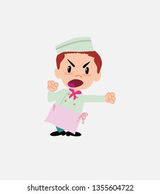 Chef Running Terrified Stock Vector (Royalty Free) 1355604764