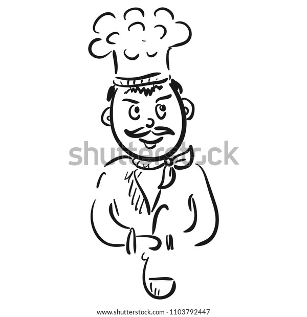 Chef Sketch Vector Illustration Stock Vector (Royalty Free) 1103792447 ...