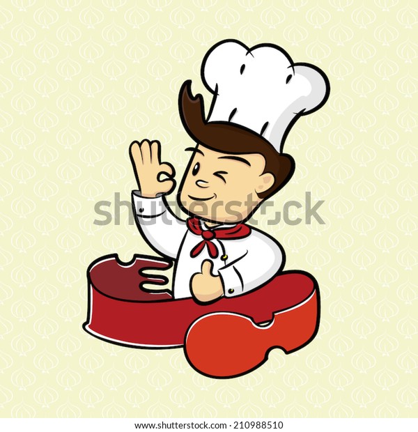 Chef Thumb Delicious Hand Sign Stock Vector (Royalty Free) 210988510