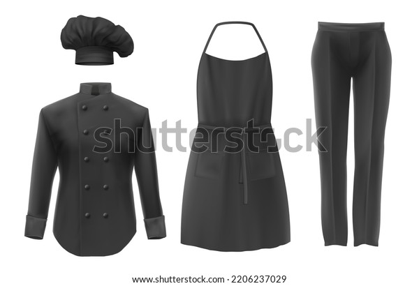 Chef Uniforms Culinary Clothing Black Hat Stock Vector (Royalty Free ...