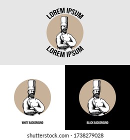 Chef Vintage Logo Editable Template Collection Stock Vector (Royalty ...