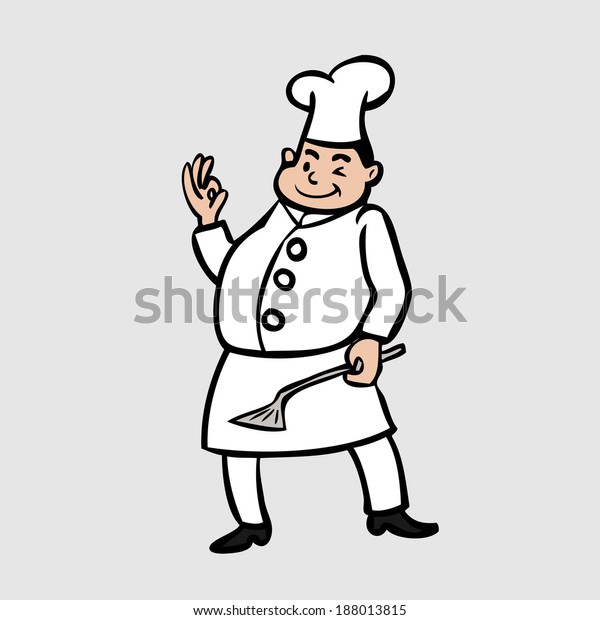 Chef White Apron Cartoon Character Stock Vector (Royalty Free ...