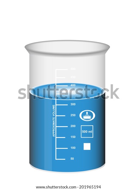 Chemical Beaker Blue Water Solution Scale: เวกเตอร์สต็อก (ปลอดค่า ...