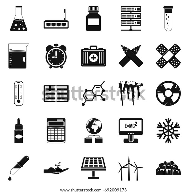 Chemical Composition Icons Set Simple Set Stock Vector (Royalty Free ...