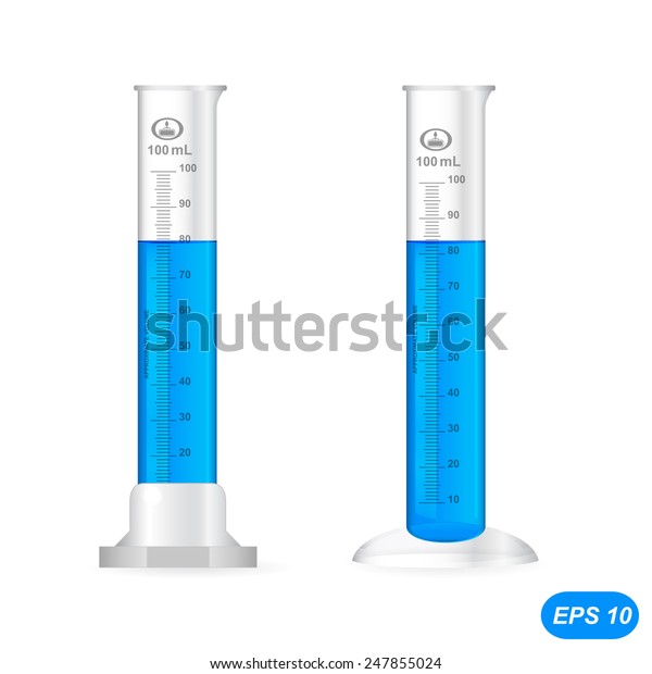 Chemical Cylinder Blue Solution Lab Glassware Stock Vector (Royalty ...