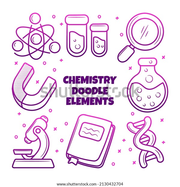 Chemical Elements Set Hand Drawn Outline Stock Vector (Royalty Free ...