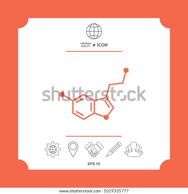 Chemical Formula Icon Serotonin Element Your Stock Vector (Royalty Free ...
