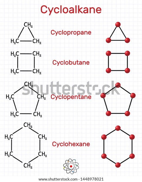 Chemical Formula Molecule Model Cyclopropane C3h6 Stock Vector (Royalty ...