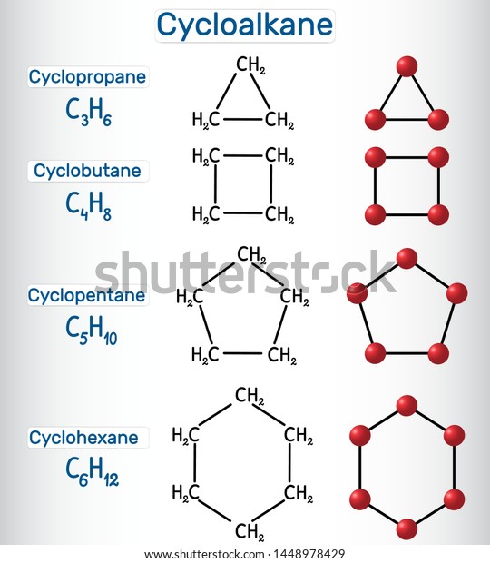 Chemical Formula Molecule Model Cyclopropane C3h6 Stock Vector (Royalty ...