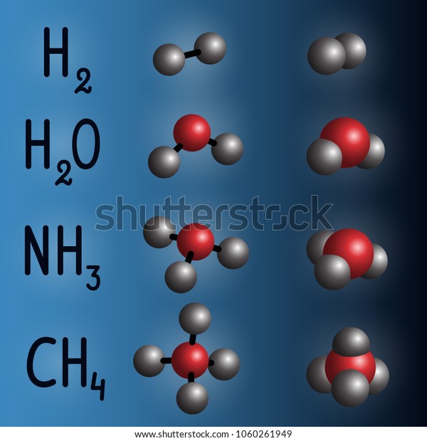 Chemical Formula Molecule Model Hydrogen Water Stock Vector (Royalty ...