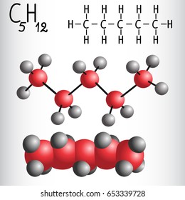 Chemical Formula Molecule Model Butane C4h10 Stock Vector (Royalty Free ...