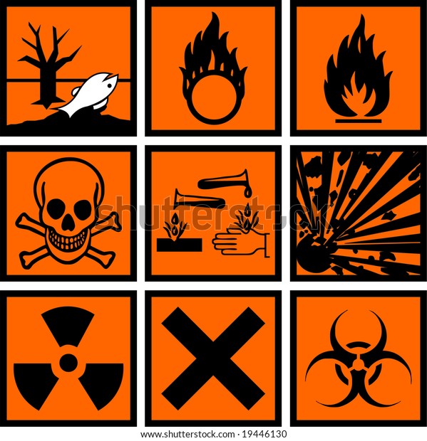 Chemical Hazard Signs Vector Illustration Stock Vector (Royalty Free ... Chemical Hazard Signs Vector Illustration Stock Vector (Royalty Free ...