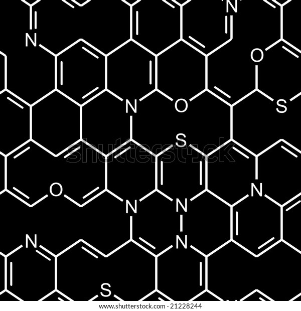 Chemical Heterocyclic Structure Seamlessly Vector Wallpaper Stock ...