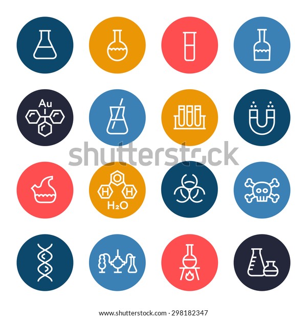Chemical Icon Set Stock Vector (Royalty Free) 298182347