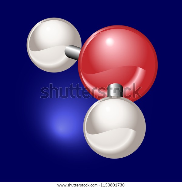 Chemical Model Water Element H2o Molecule Stock Vector (Royalty Free ...