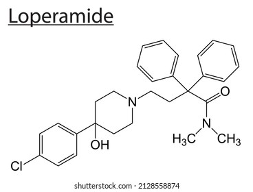 Chemical Molecule Structure Loperamide Eps Editable Stock Vector ...