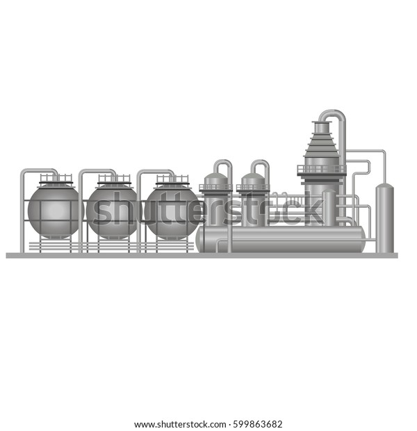 Chemical Plant Vector Illustration Stock Vector (Royalty Free ...