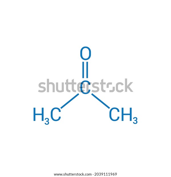 chemische Struktur von Aceton (C3H6O): Stock-Vektorgrafik (Lizenzfrei ...