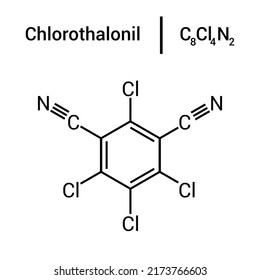 Chemical Structure Chlorothalonil C8cl4n2 Stock Vector (Royalty Free ...