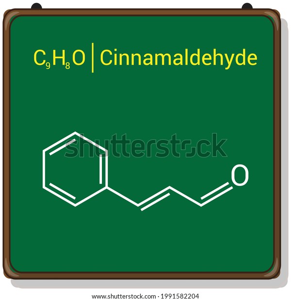 Chemical Structure Cinnamaldehyde C9h8o Stock Vector (Royalty Free ...
