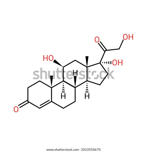 Chemical Structure Cortisol C21h30o5 Stock Vector (Royalty Free ...