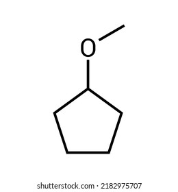 Chemical Structure Cyclopentyl Methyl Ether C6h12o Stock Vector ...