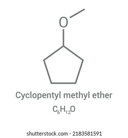 Chemical Structure Cyclopentyl Methyl Ether C6h12o Stock Vector ...