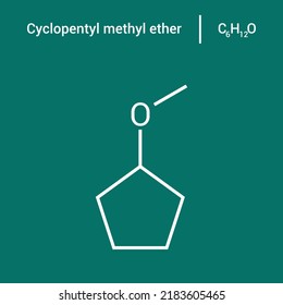 Chemical Structure Cyclopentyl Methyl Ether C6h12o Stock Vector ...