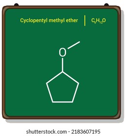 Chemical Structure Cyclopentyl Methyl Ether C6h12o Stock Vector ...