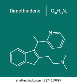 Chemical Structure Dimetindene C20h24n2 Stock Vector (Royalty Free ...