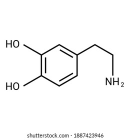 Chemical Structure Dopamine On White Background Stock Vector (Royalty ...