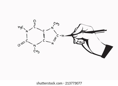 Chemical Structure Drawing Hand Stock Vector (Royalty Free) 213773077