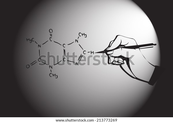 Chemical Structure Drawing Hand Pen Stock Vector (Royalty Free ...