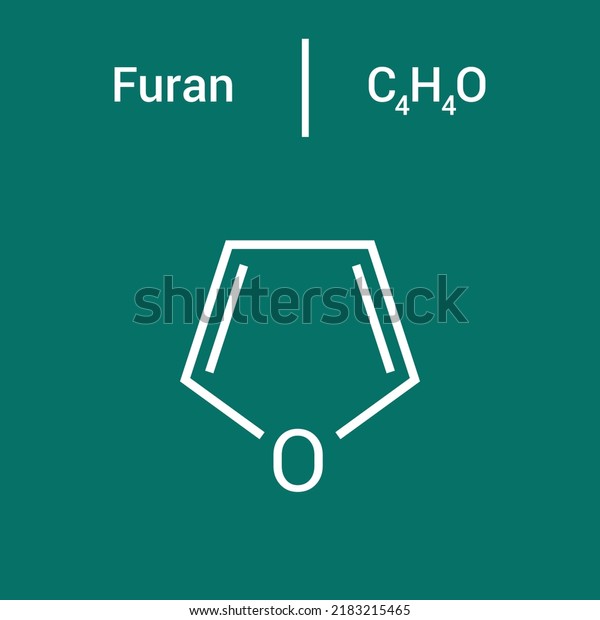 estructura química de Furan (C4H4O): vector de stock (libre de regalías ...