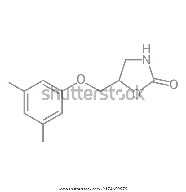 Chemical Structure Metaxalone C12h15no3 Stock Vector (Royalty Free ...
