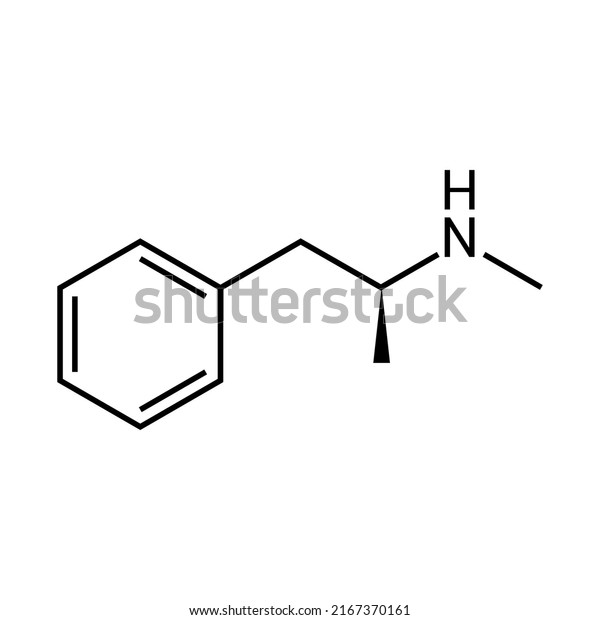 estructura química de la metanfetamina (C10H15N): vector de stock ...